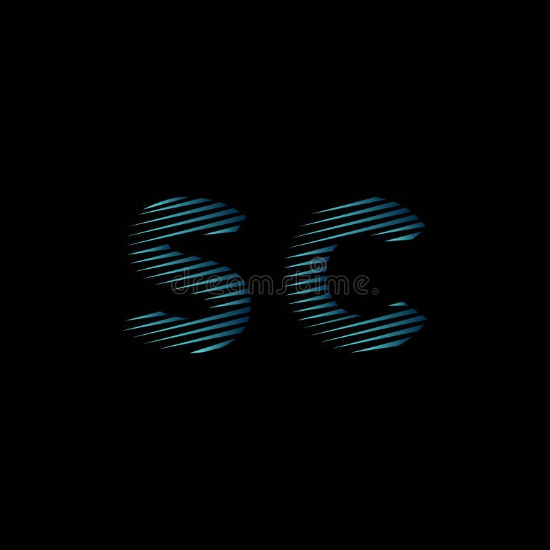 SC Monogram Lines Style Blue Light Vector Stock Vector - Illustration ...