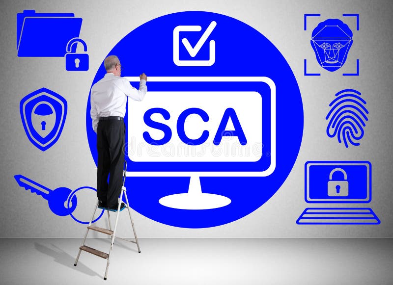 Sca Concept Drawn by a Man on a Ladder Stock Image - Image of customer ...
