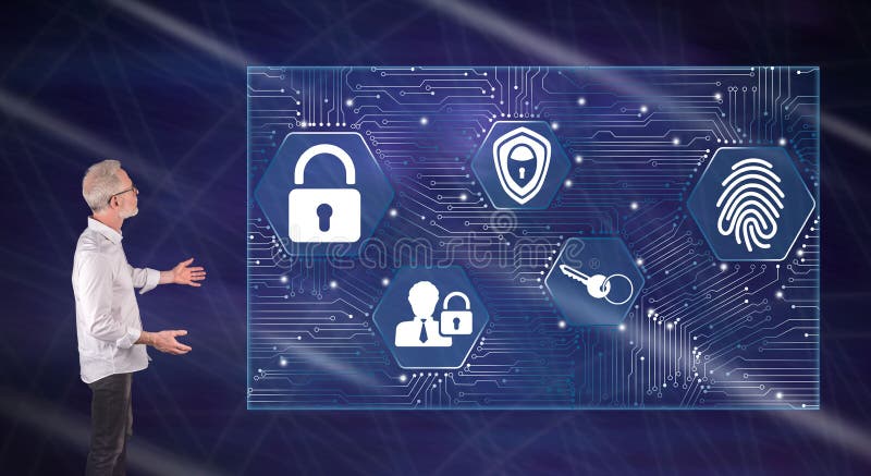 A Sca Concept Explained by a Businessman on a Wall Screen Stock Photo ...