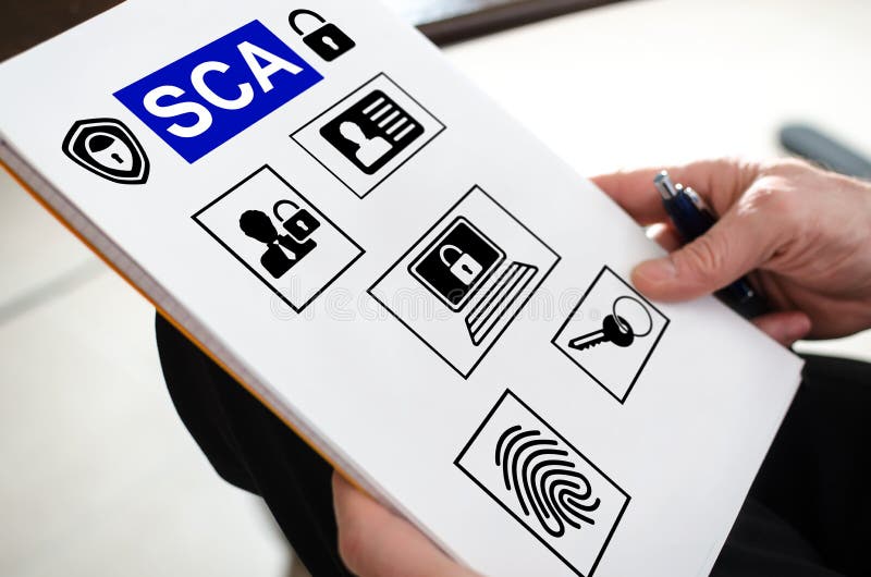 Sca concept on a paper stock photo. Image of authorization - 203872550
