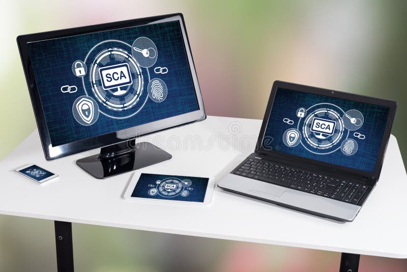 Sca Concept on Different Devices Stock Photo - Image of information ...