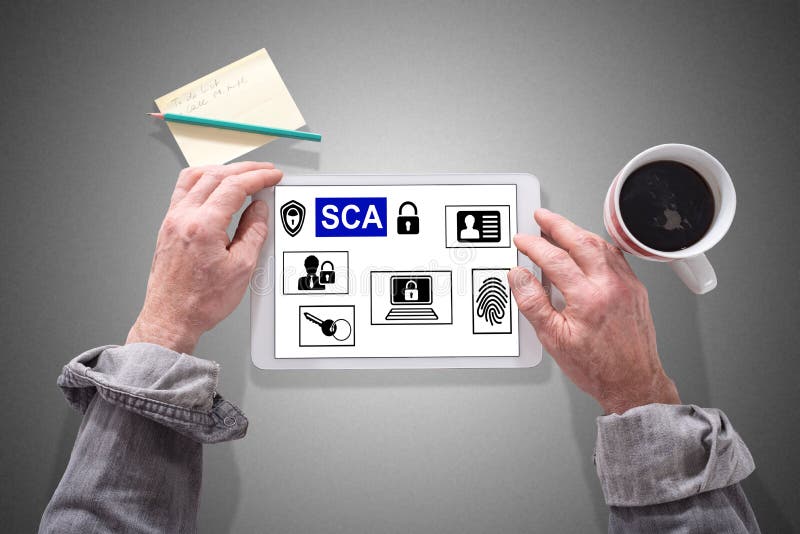 Sca concept on a tablet stock photo. Image of secure - 247614756
