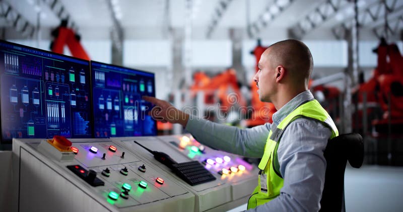 Scada Desktop Software on Computer Stock Image - Image of technician ...