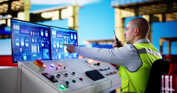 Scada System Engineer Operator Stock Photo - Image of system, line ...
