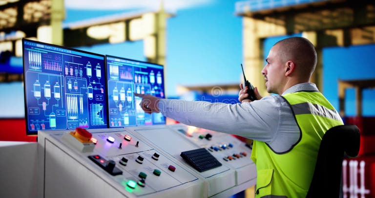 Scada System Engineer Operator Stock Photo - Image of system, line ...