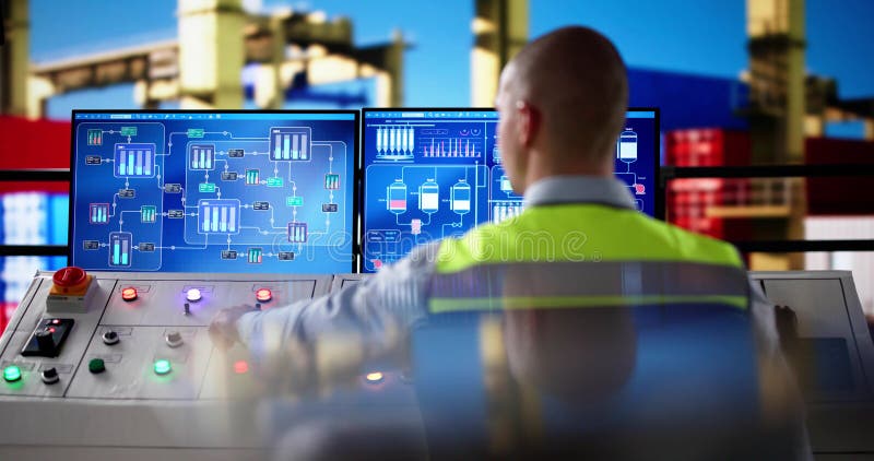Scada System Engineer Operator Stock Photo - Image of computer, export ...