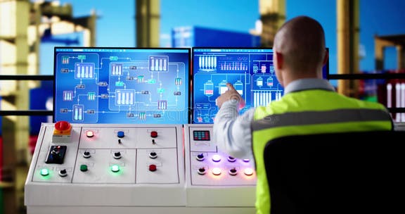 Scada System Engineer Operator Stock Image - Image of screen, system ...