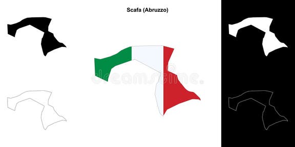 Scafa outline map stock vector. Illustration of commune - 385762507