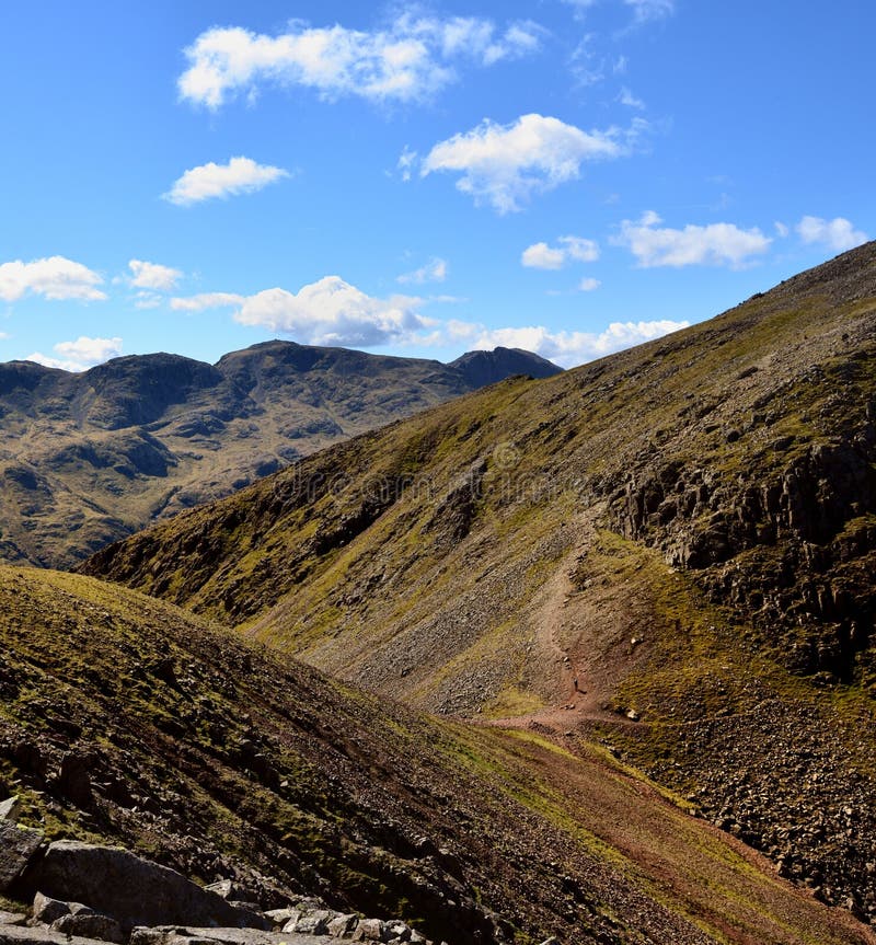 The Steep Track Up the Slope of Great Gable Stock Photo - Image of ...