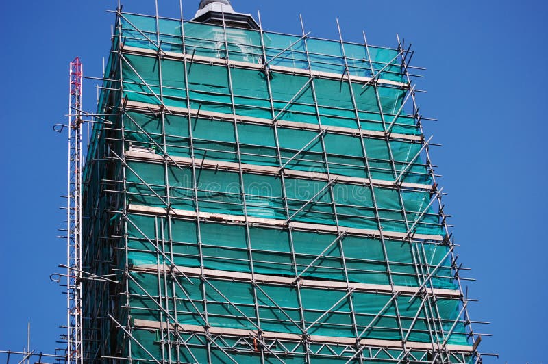 A scaffold stock photo. Image of structure, pattern, green - 19585752
