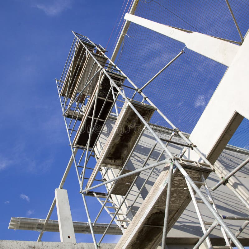 Scaffold on building site stock image. Image of architectural - 17604833