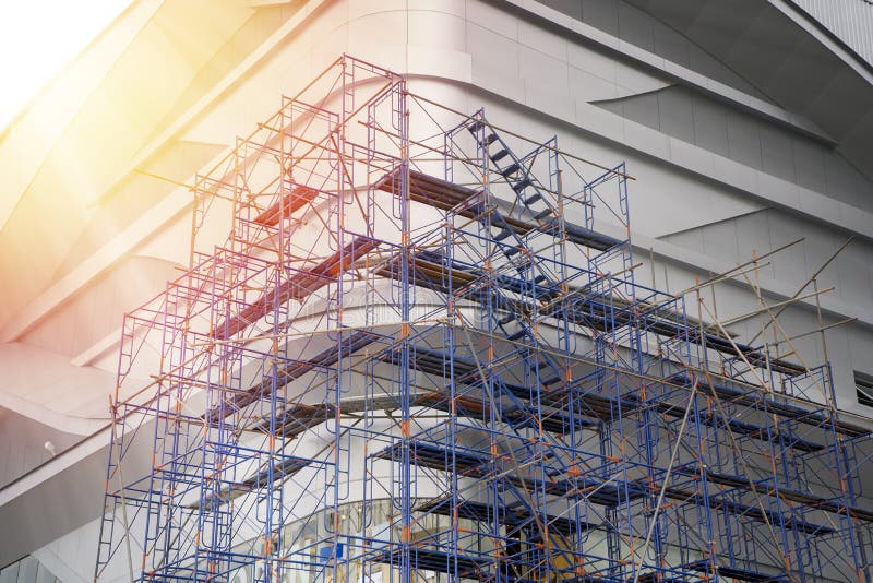 Scaffold for Construction Site Concept Stock Photo - Image of design ...