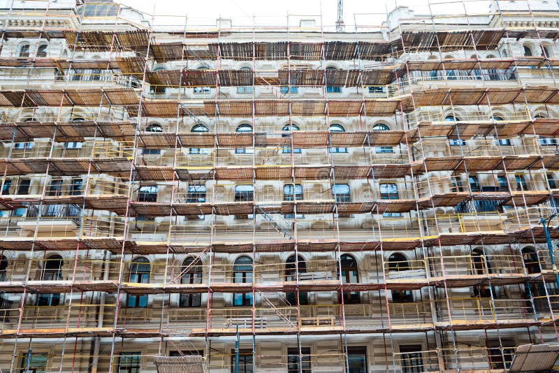 Scaffold on Historical Building Stock Image - Image of craftsman, craft ...