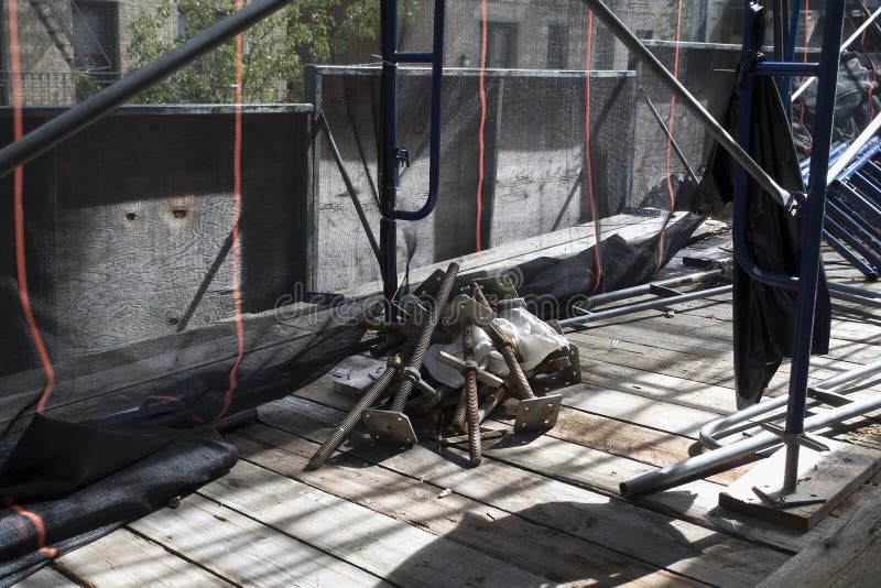 Scaffold from Inside Building_2 Stock Image - Image of industry, rusty ...