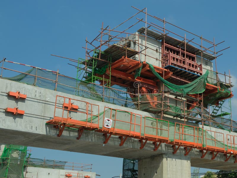 Scaffold and Reinforced Concrete Structure Stock Image - Image of ...
