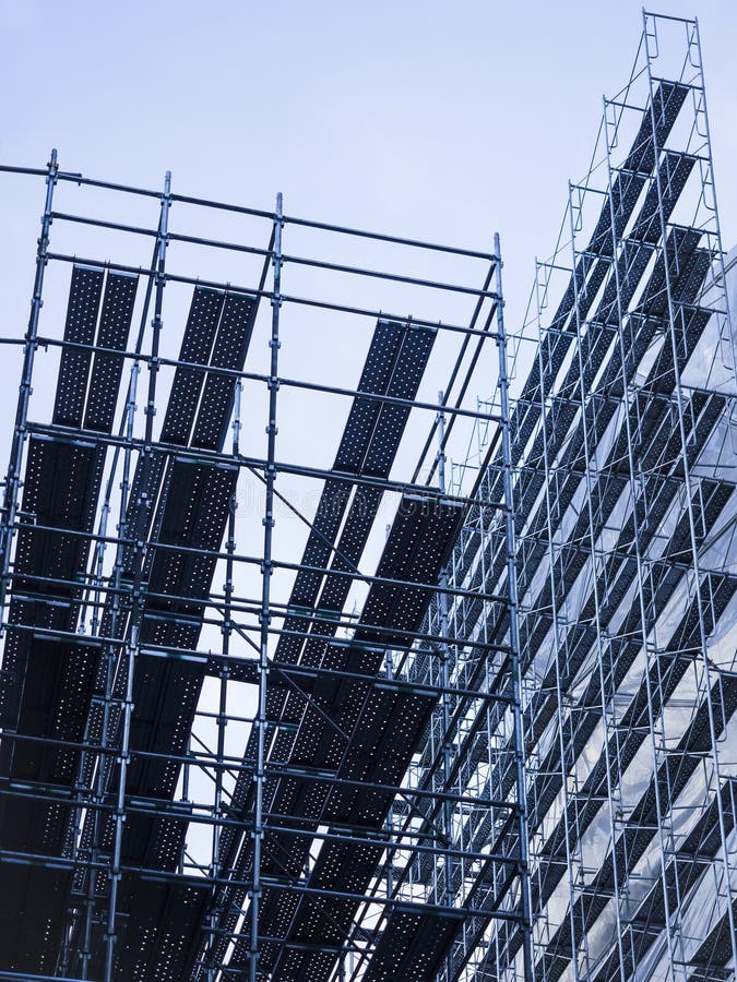 Scaffold and Steel Construction Building Site Stock Image - Image of ...