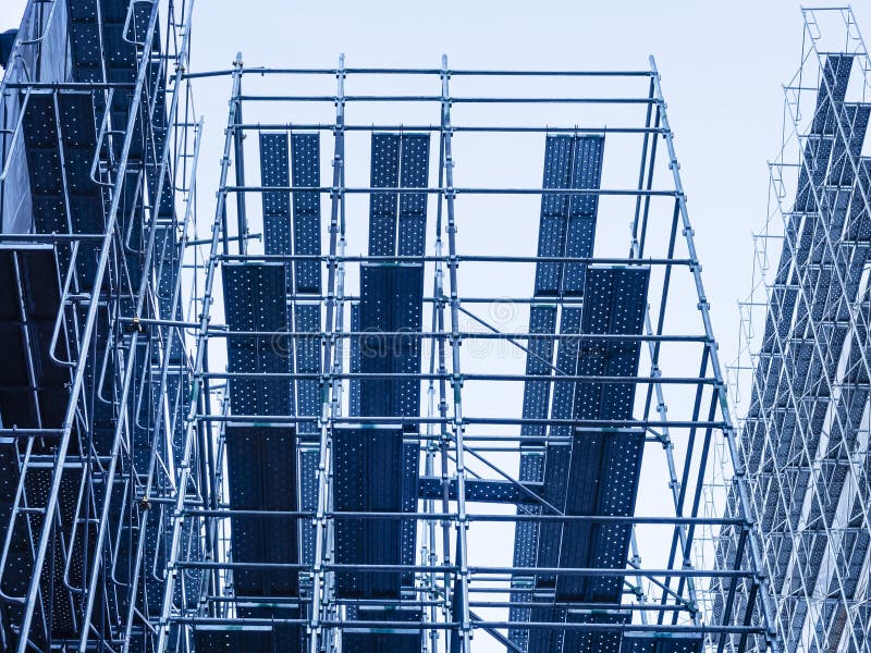 Scaffold and Steel Construction Building Site Stock Photo - Image of ...