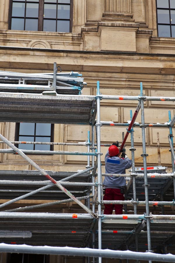 Scaffolder at work stock image. Image of industrial, concept - 15249301