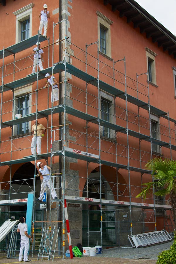 Scaffolding assembly editorial stock photo. Image of scaffolding - 41230388