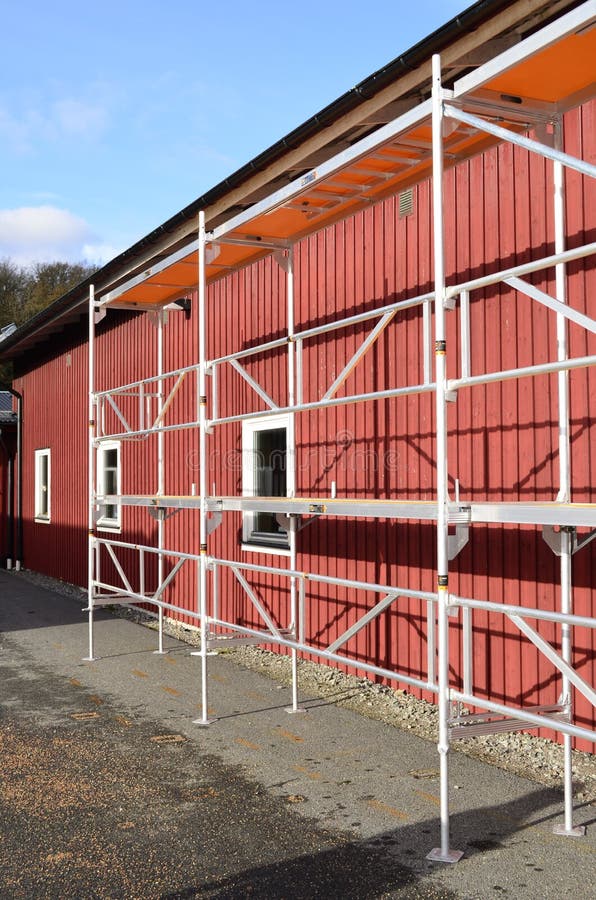 Scaffolding Build in Action at Workplace Editorial Image - Image of ...