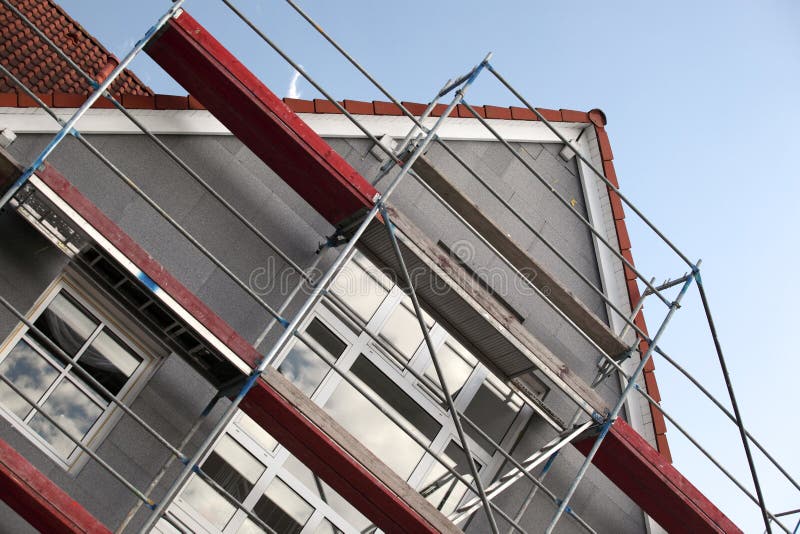 Scaffolding on building stock image. Image of real, industry - 9852749