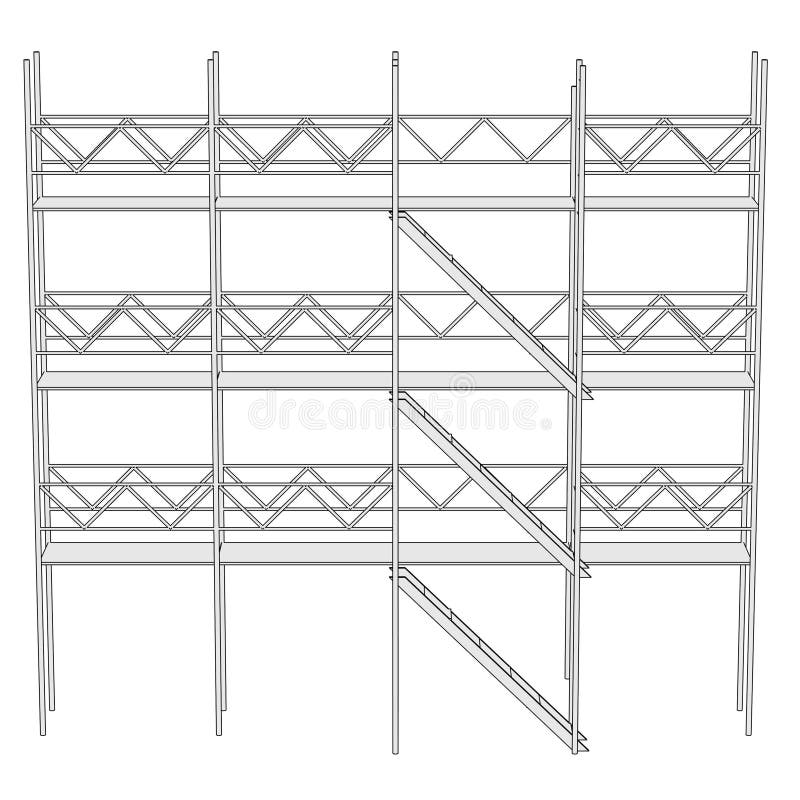 Scaffolding for building stock illustration. Illustration of site ...