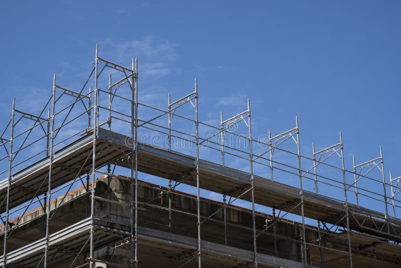 Scaffolding Building Construction Site Stock Image - Image of hoarding ...