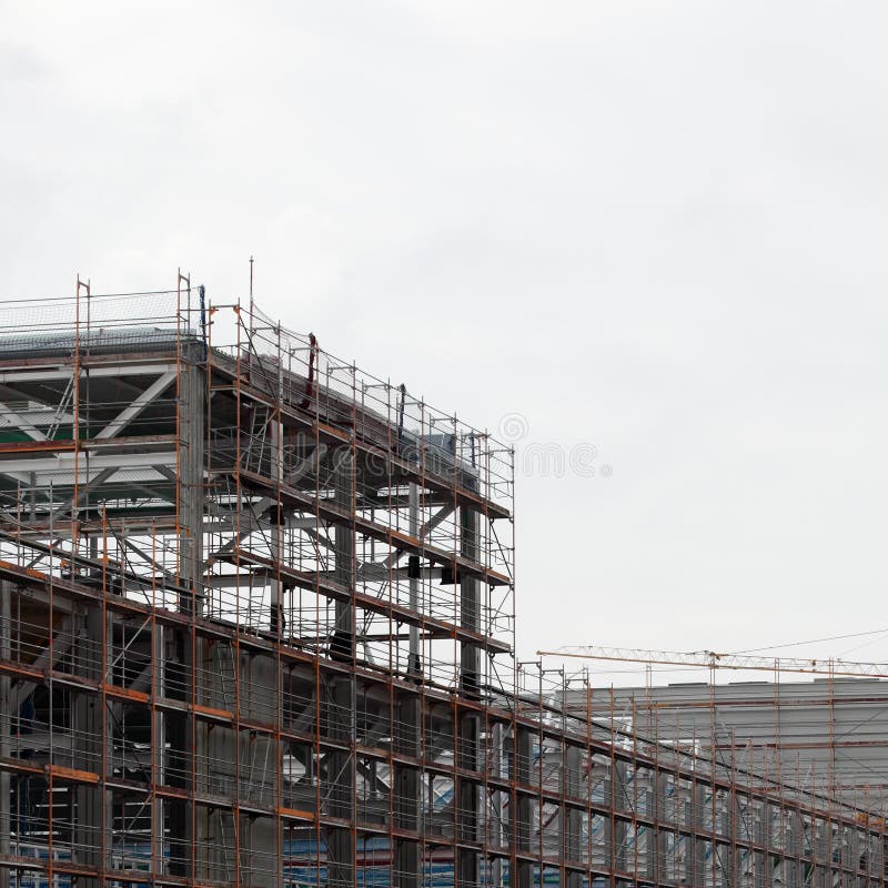 Scaffolding on Building Site Stock Image - Image of scaffold, details ...