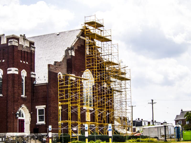 Church Repairs stock photo. Image of renovate, repairs - 11110410