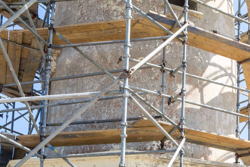 Scaffolding Close Horizontal Stock Image - Image of renovate ...
