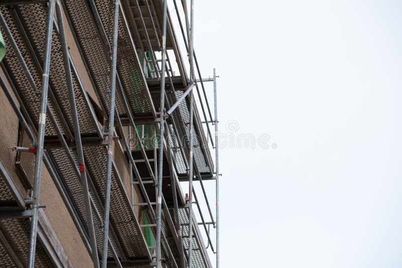 Scaffolding Close-up Texture. Preparatory Building Work. Home ...