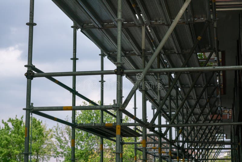 Scaffolding and Construction of a Building Stock Photo - Image of ...