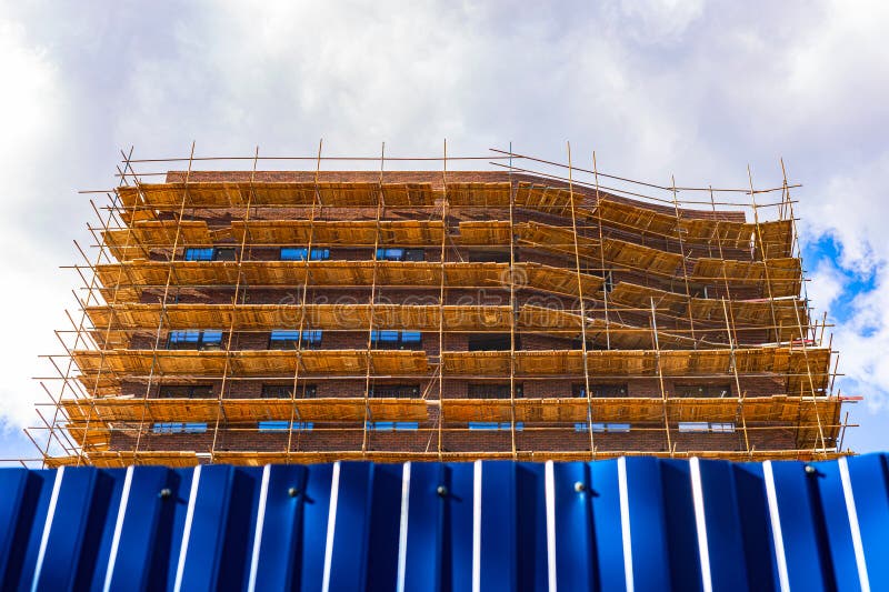 Scaffolding for Construction and Finishing Works at Height Stock Photo - Image of crossbar ...