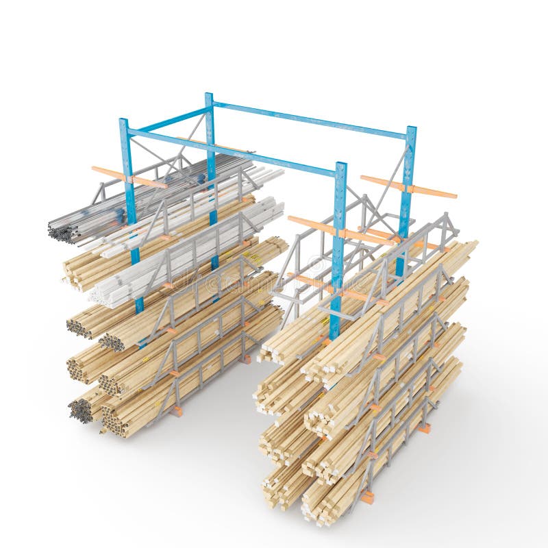 Scaffolding Construction Square Structure 3D Illustration on the White ...