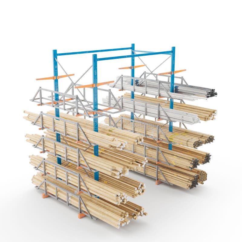 Scaffolding Construction Square Structure 3D Illustration on the White ...