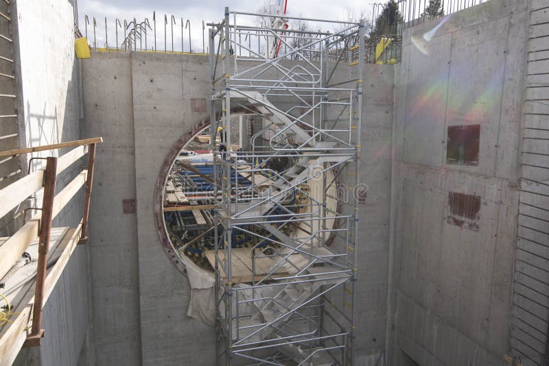 Scaffolding for Construction Works on a Building Stock Photo - Image of ...