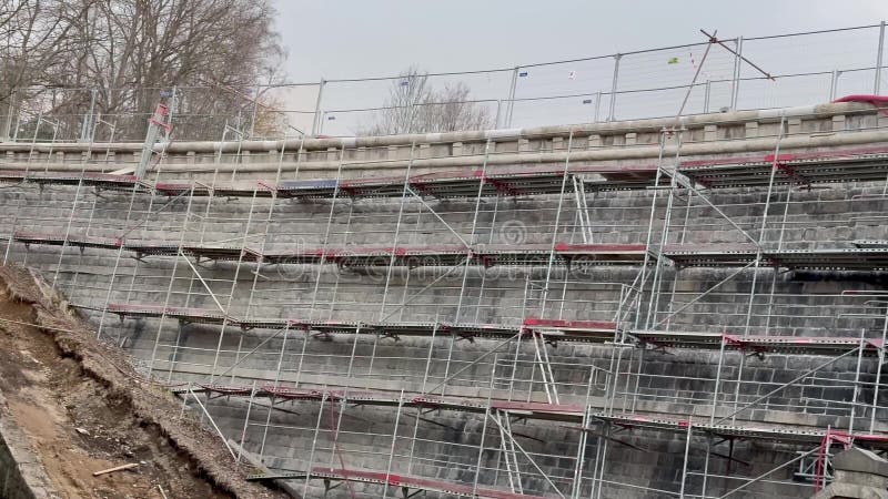 Construction Scaffolding on a Building that is Currently Undergoing ...