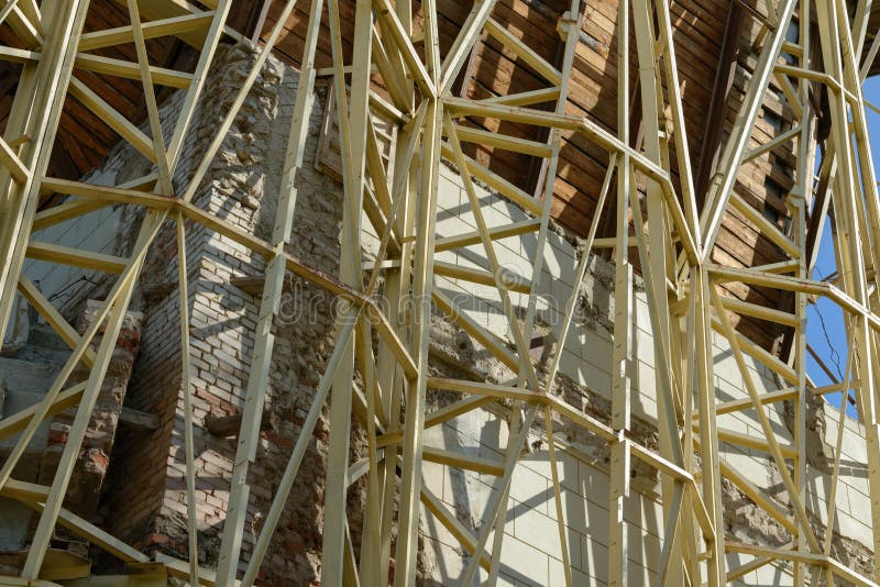 Scaffolding Elements Construction. Metal Scaffolding Tubes and Bars ...