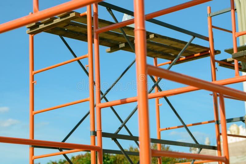 Scaffolding Elements Construction. Metal Scaffolding Tubes and Bars ...