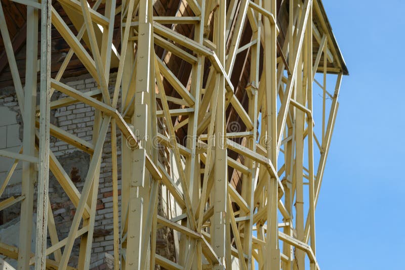 Scaffolding Elements Construction. Metal Scaffolding Tubes and Bars ...