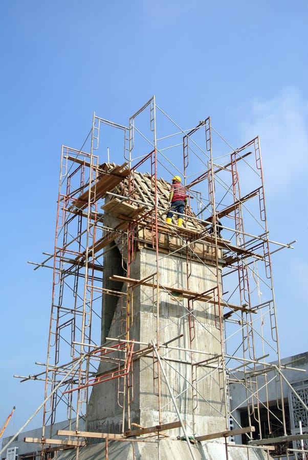 Scaffolding Erected at the External Wall of the Building Stock Image ...