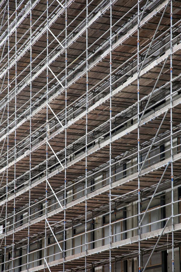 Scaffolding on Facade of High Rise Building Stock Image - Image of ...