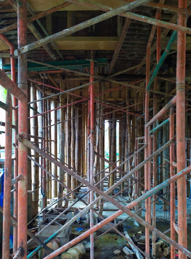Scaffolding and Formwork at Building Project Stock Photo - Image of ...