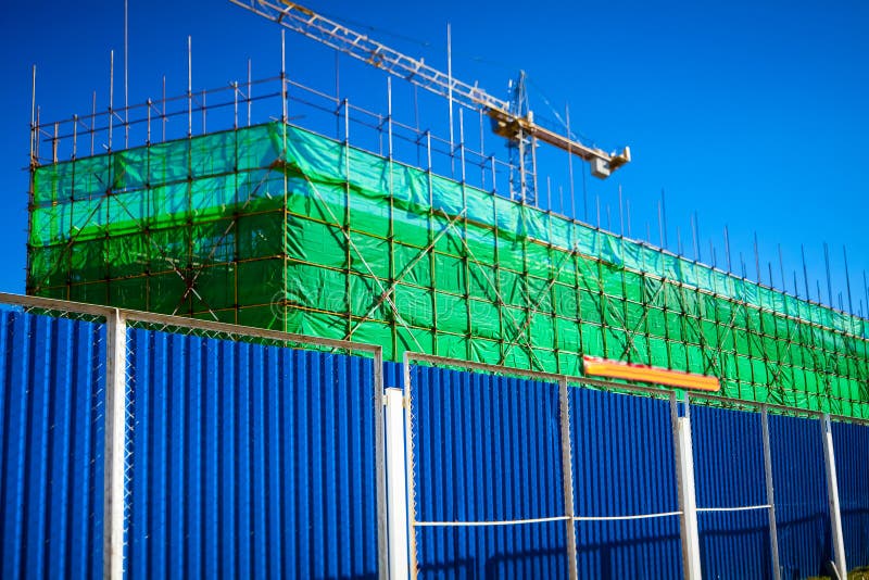 Scaffolding and Formwork in Installation Building Fencing Green Stock ...