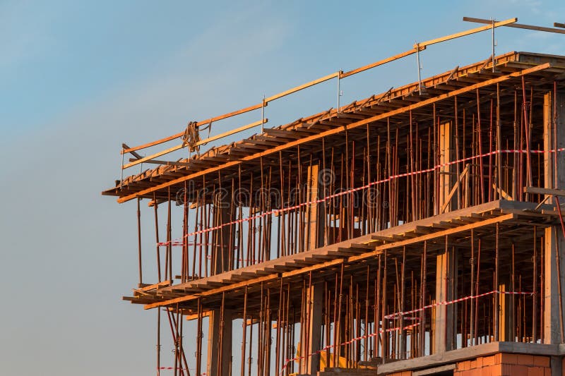 Scaffolding Holding the Concrete Pillars Framework of Building ...