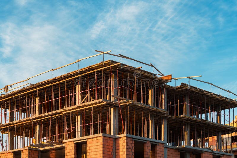 Scaffolding Holding the Concrete Pillars Framework of Building ...