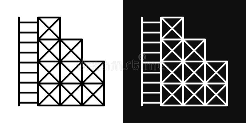 Scaffolding Icon Set. Construction Building Platform Vector Symbol in a ...