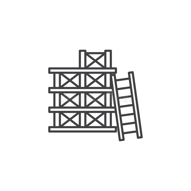Scaffolding Icon Set. Construction Building Platform Vector Symbol in a ...