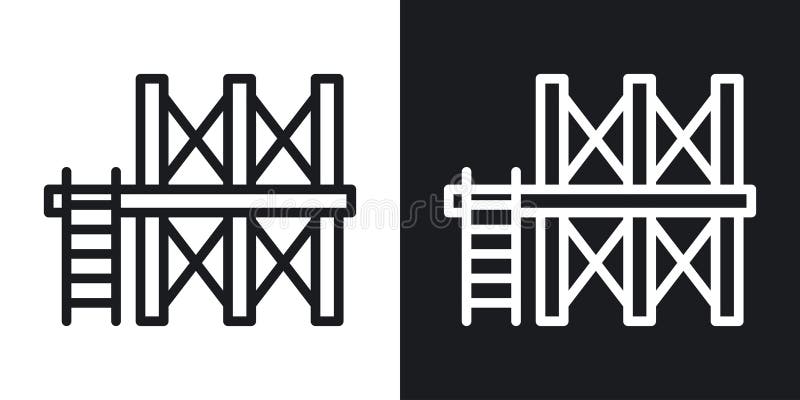 Scaffolding Icon Set. Construction Building Platform Vector Symbol in a ...
