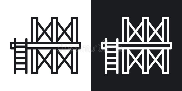 Scaffolding Icon Set. Construction Building Platform Vector Symbol in a ...